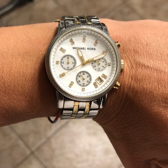 Michael Kors | Other | Michael Kors Two Tone Gold And Silver Watch ...